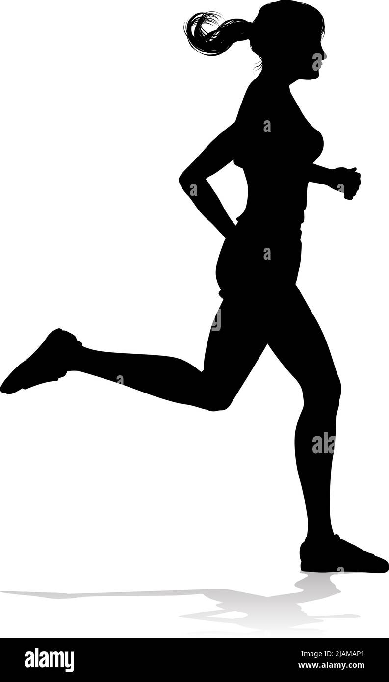 Silhouettes female sprinter vector Cut Out Stock Images & Pictures - Alamy