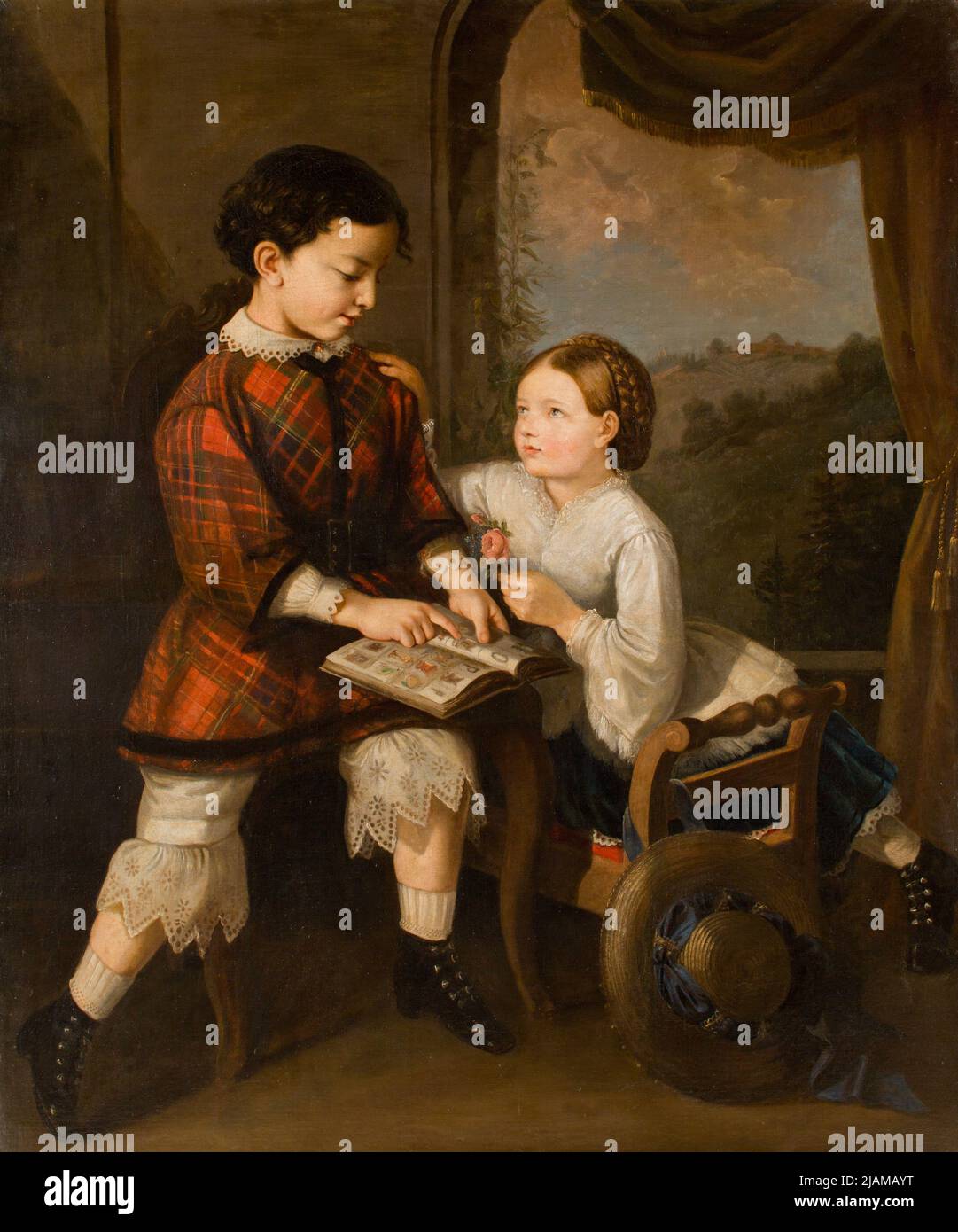 Children Learning believer, Saturnin (1820 1885 Stock Photo - Alamy