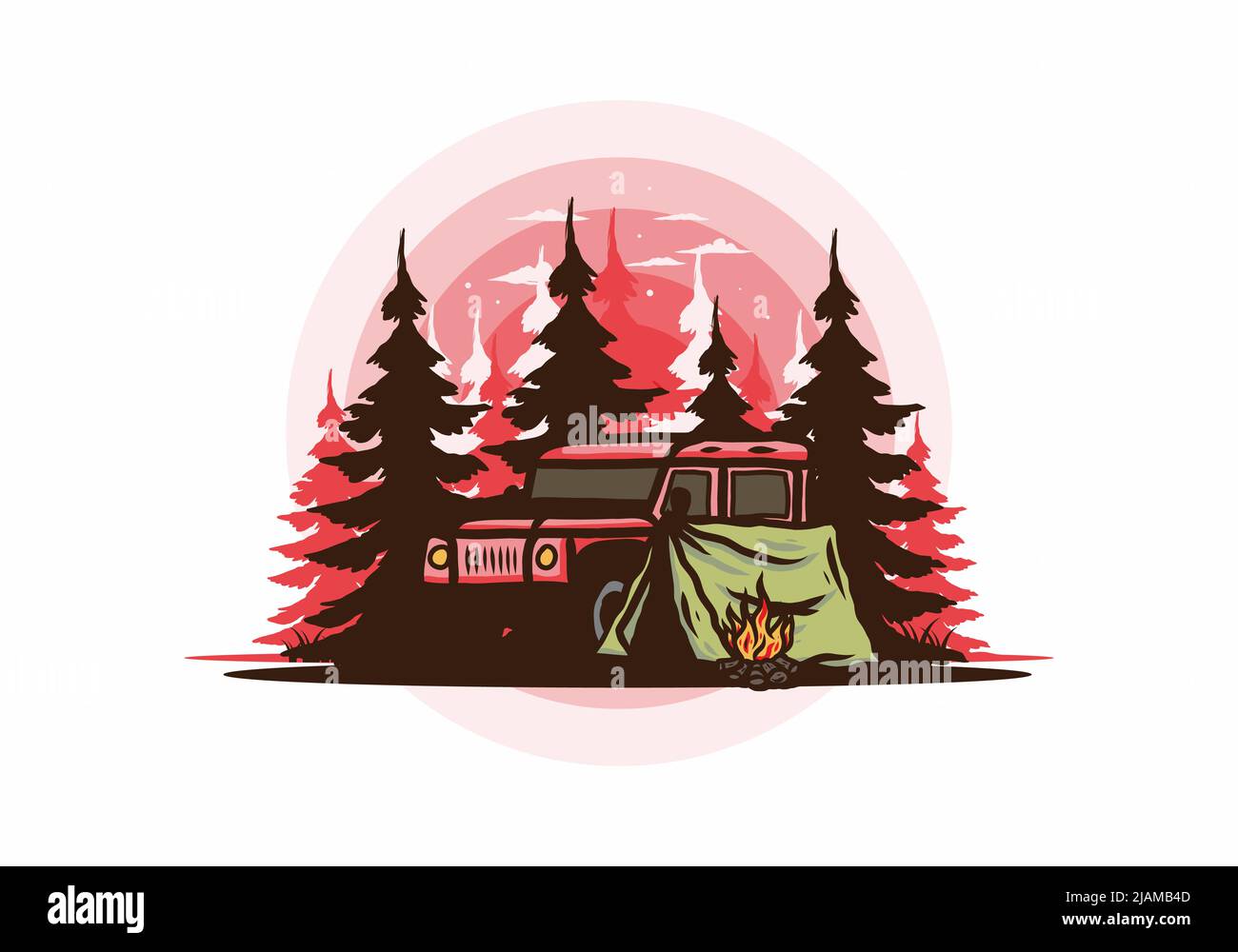 Car in forest road Cut Out Stock Images & Pictures - Alamy