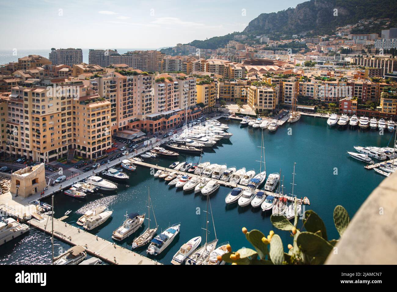 View of the city of monaco and the harbor Stock Photo - Alamy