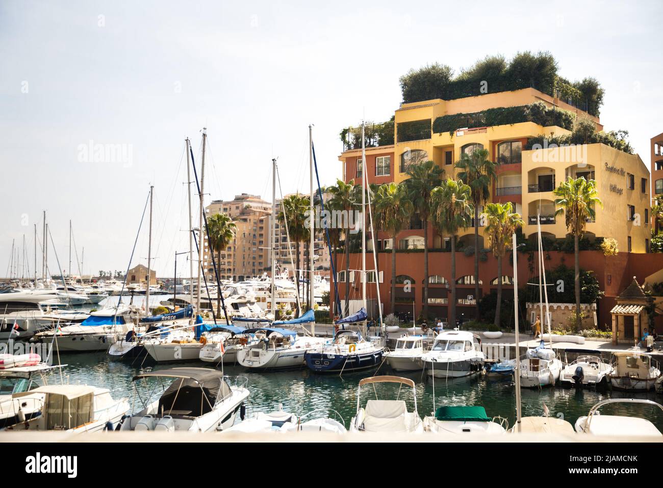 View of the city of monaco and the harbor Stock Photo - Alamy