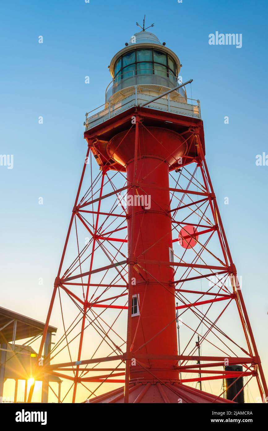 Iconic Old Port Adelaide Lighthouse viewed up from the ground Stock ...