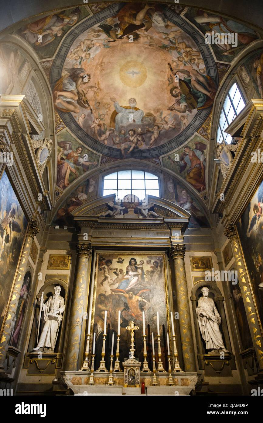 Baroque fresco on the ceiling of the basilica hi-res stock photography ...