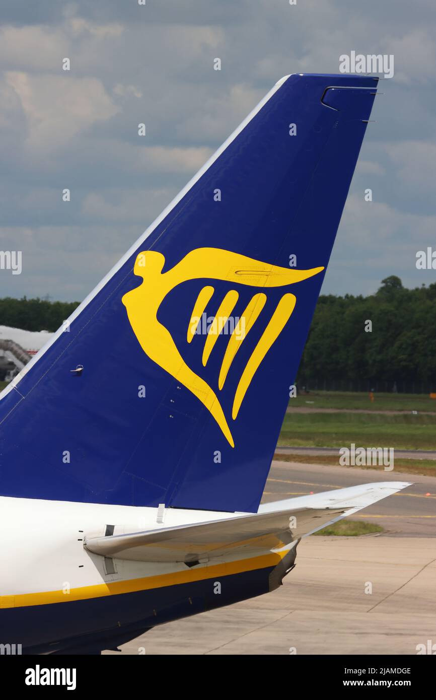 Tail of Ryanair Boeing 737, Stansted Airport, Stansted, Essex, UK Stock ...