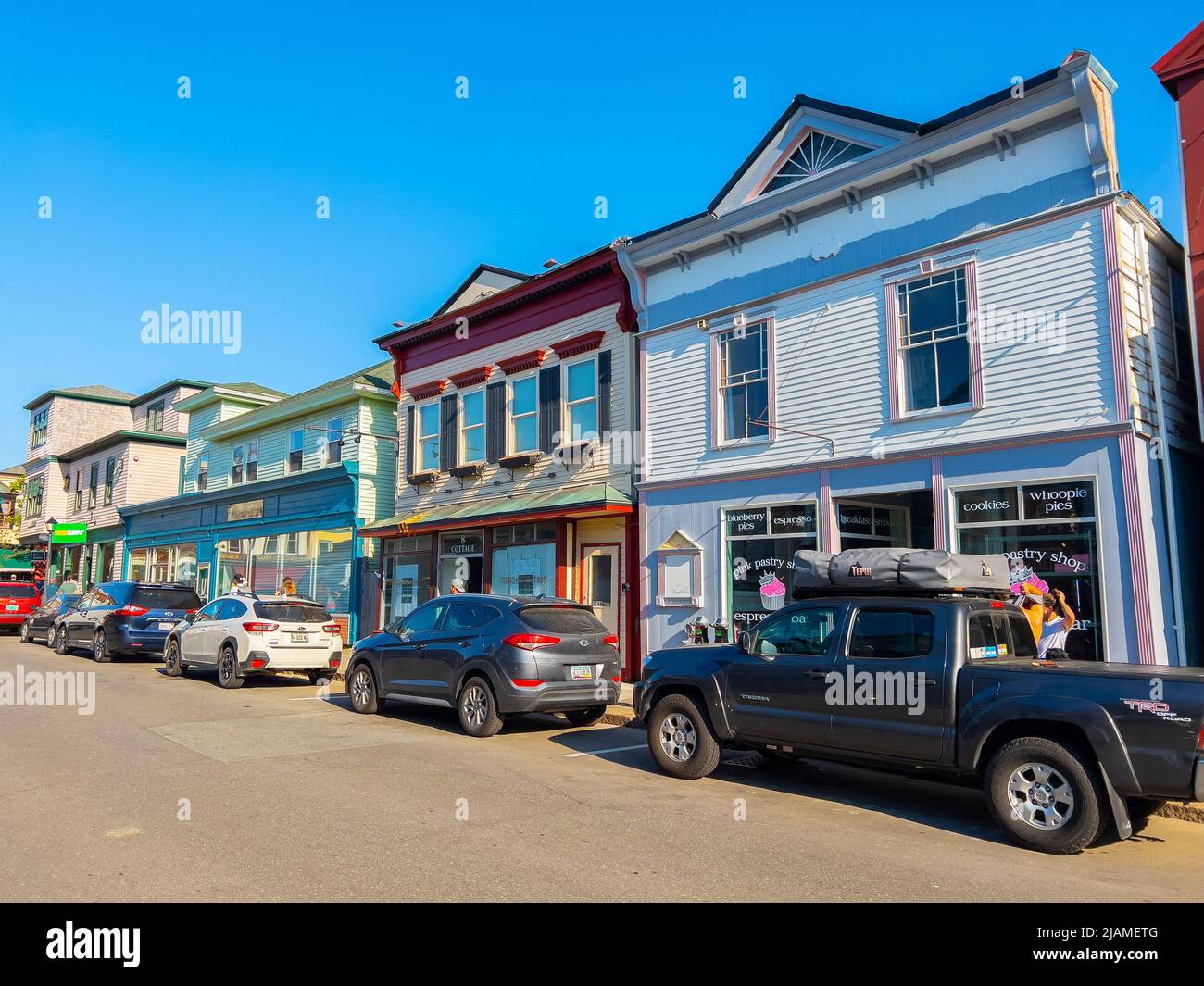 Historic commercial buildings on Cottage Street near Main Street in ...