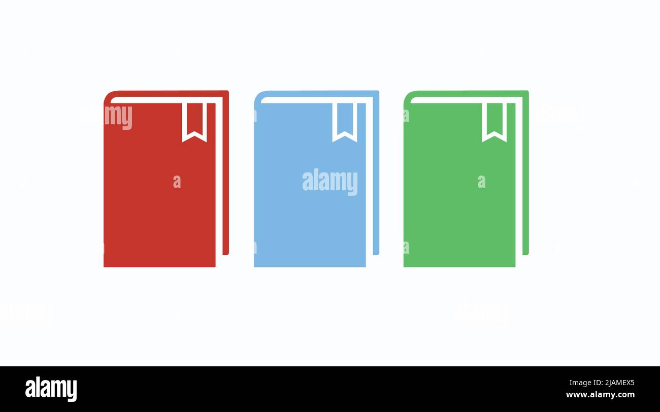 Books Icon Set. Vector isolated different color book illustration set ...
