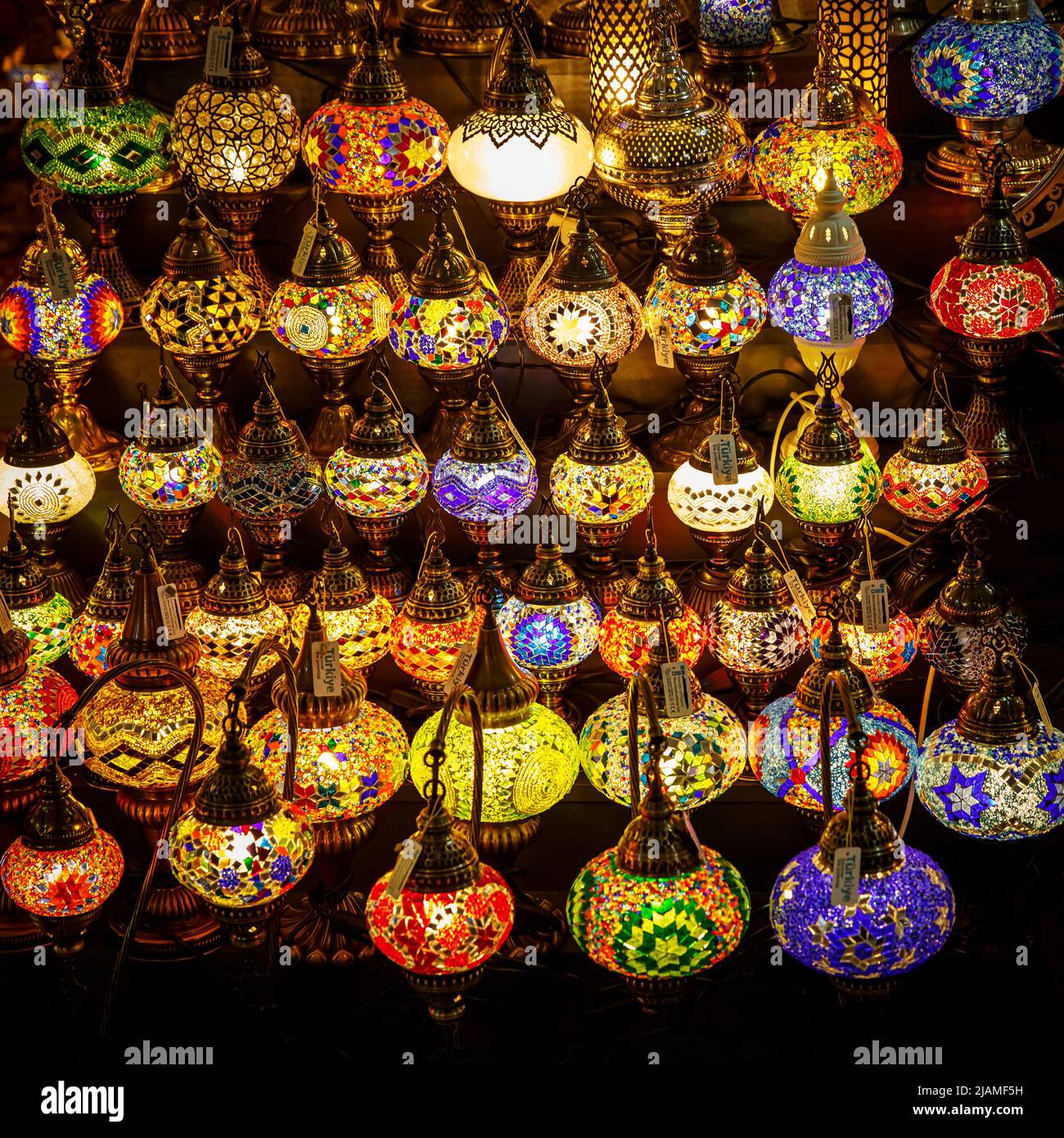 Stained glass lamps, and colorful oriental craft products in the ...