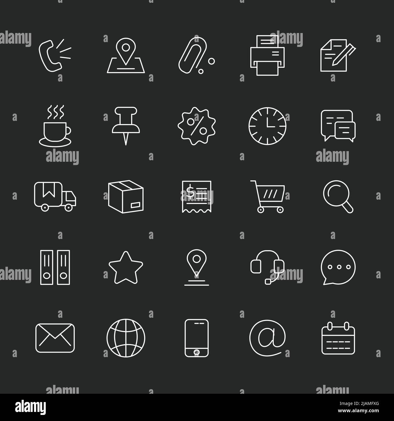 Modern line business website icon set. Vector illustration Stock Vector ...
