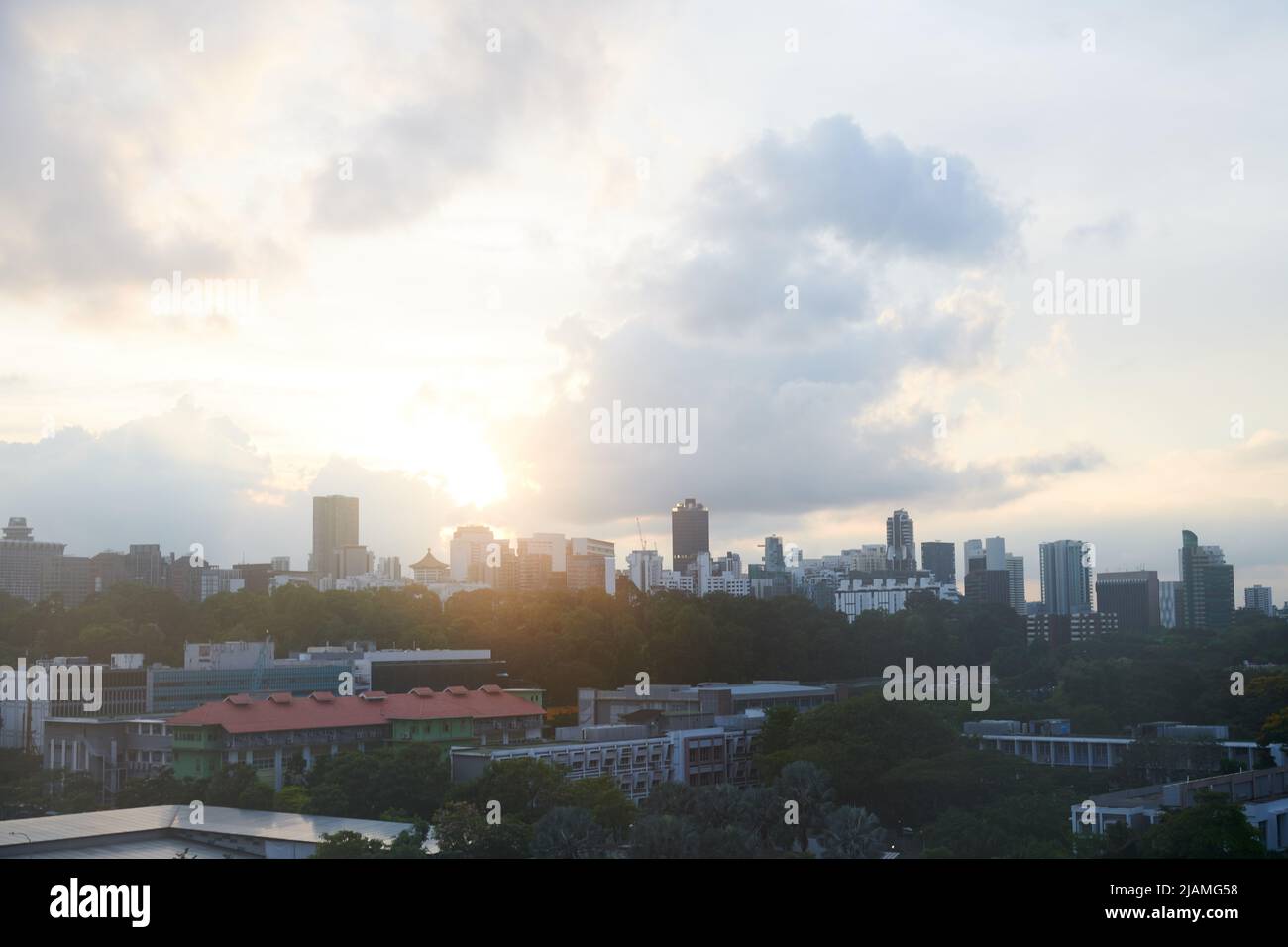 City view from Little India towards Bukit Timah and Novena area of ...