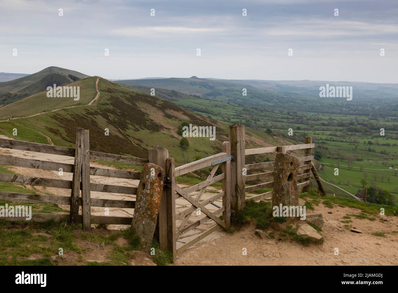 Gate on Mam Tor Stock Photo - Alamy