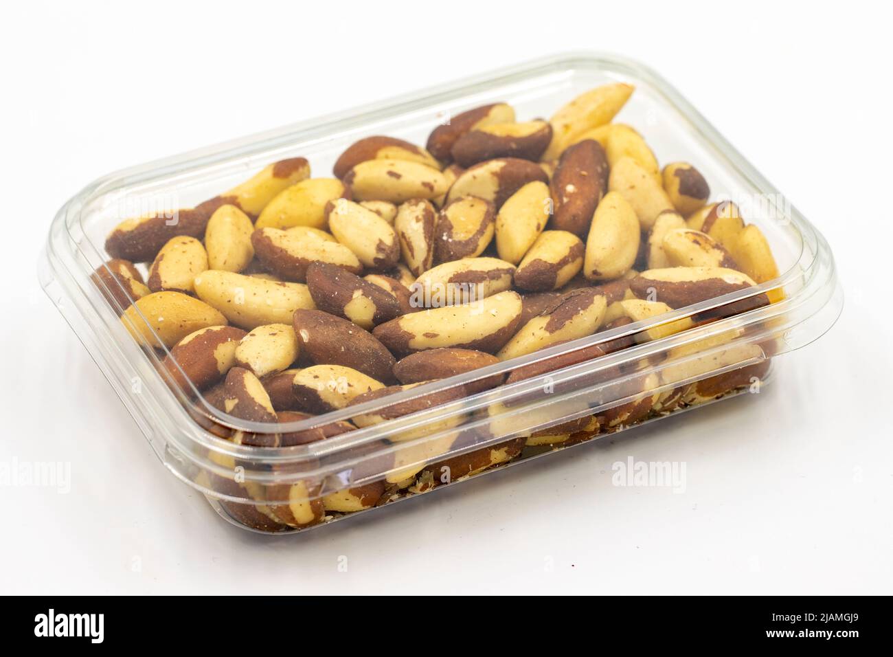 Brazil walnut. Packed Brazil walnut on white background. close up Stock ...