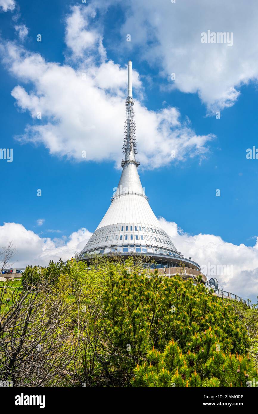 Jested Mountain Hotel and TV transmitter Stock Photo - Alamy
