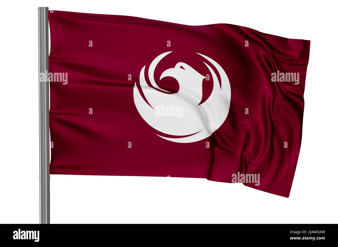 Phoenix city US flag waving in the wind on white background Stock Photo ...