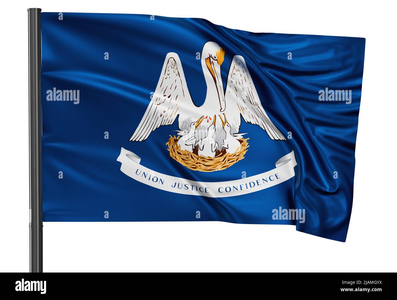 Louisiana state flag waving hi-res stock photography and images - Alamy