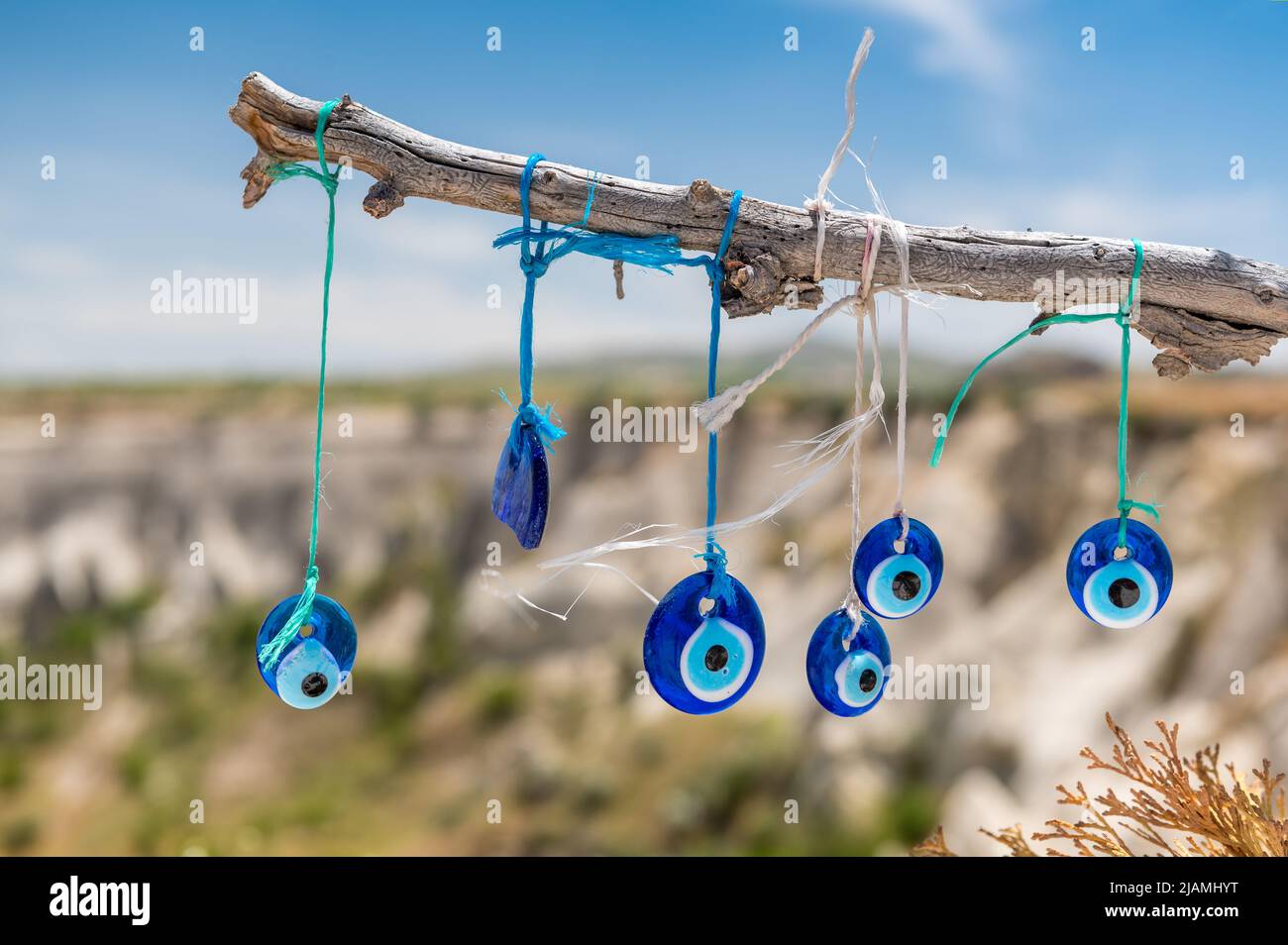 turkish eyes in front of fairy chimneys in Cappadocia Stock Photo - Alamy