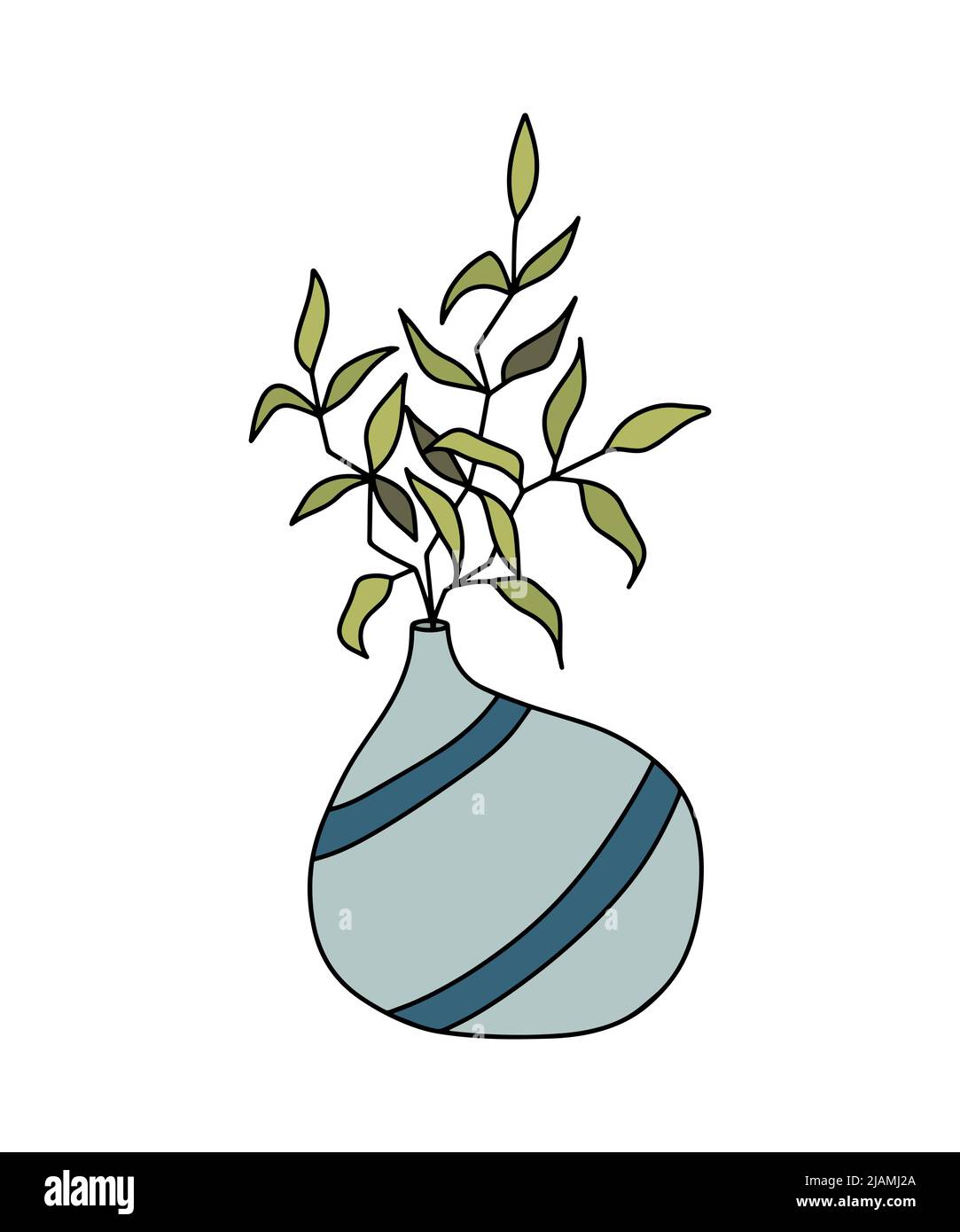 Flowerpot vector hand drawn line art. Houseplants. Flowers in pots ...