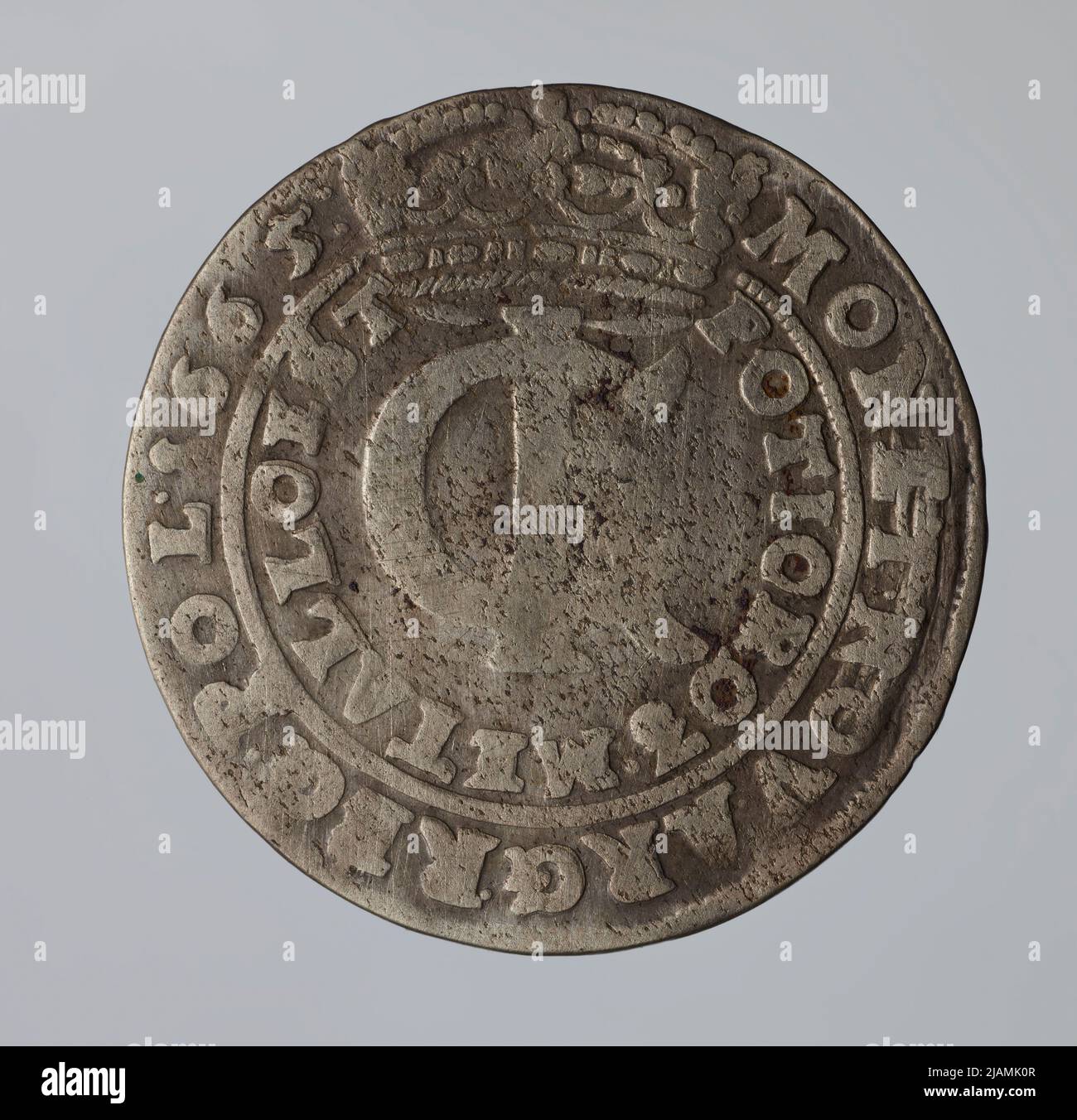 False coin, 1 crown zloty, 1665, John II Casimir (1649 1668 Stock Photo ...