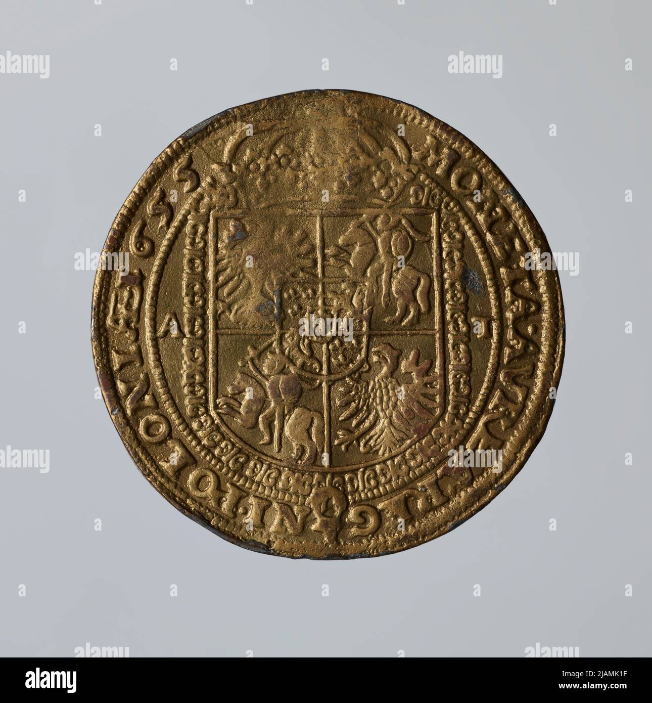 False coin, double crown ducat, 1655, John II Casimir (1649 1668 Stock ...