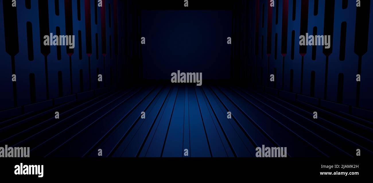 Abstract Scifi Grungy Reflective Metal Underground Tunnel Room Dimmed ...