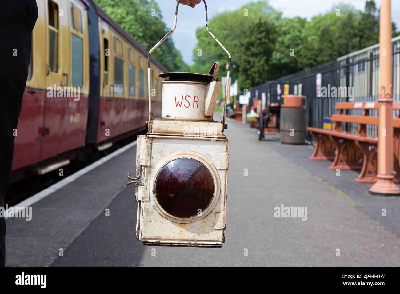 Train guardsman railway lamp Stock Photo - Alamy