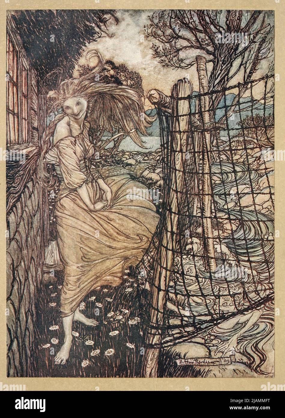 Undine outside the window Frontispiece from the book ' UNDINE ' BY DE ...