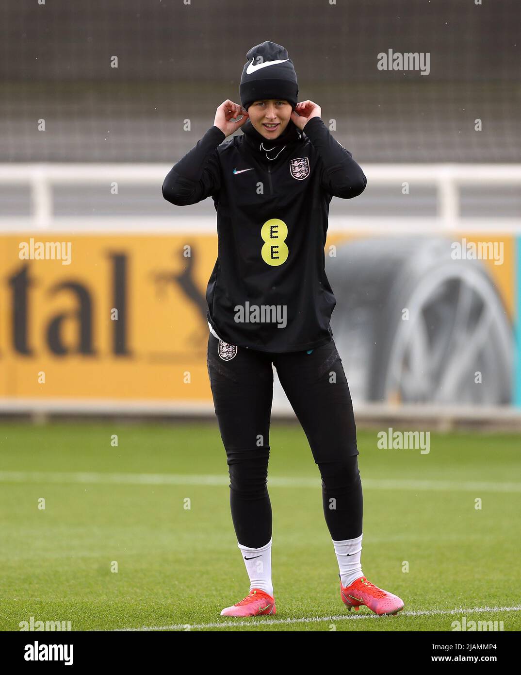 England goalkeeper Hannah Hampton during a training session at St ...