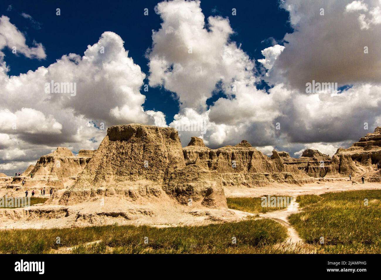 Badlands National Park during a sunny summer day, South Dakota Stock ...
