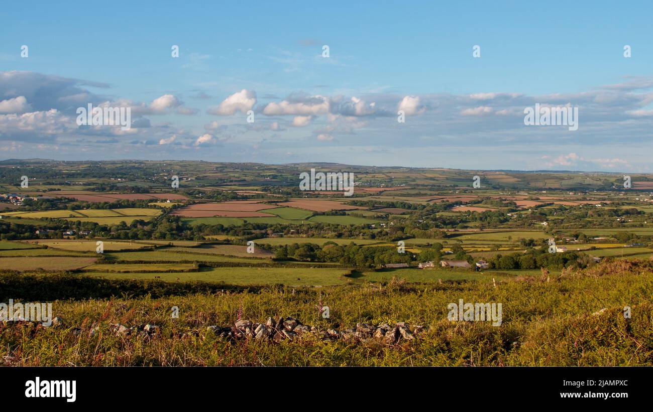 Views from Tregonning Hill in West Cornwall, England. Images taken just ...