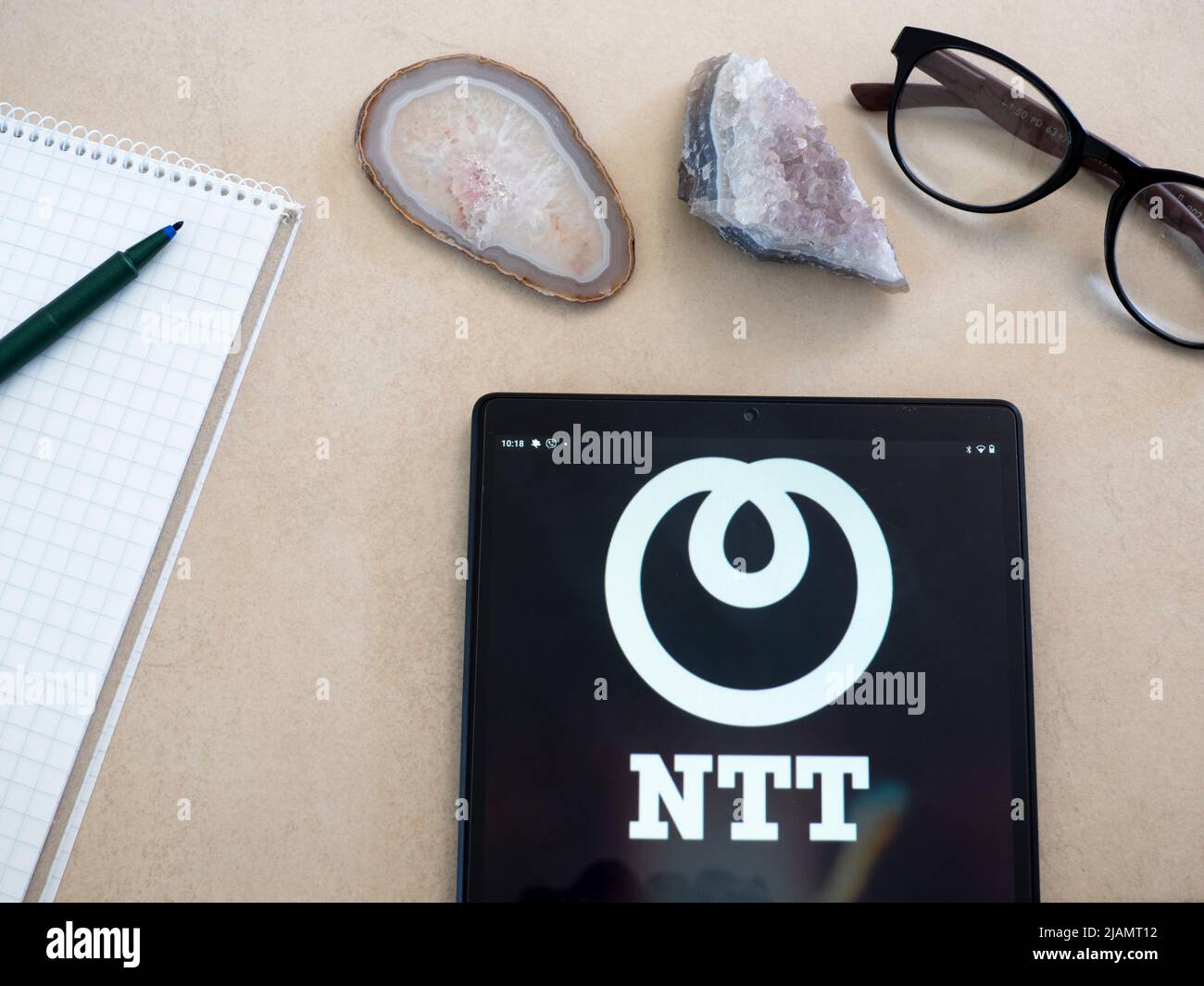 In this photo illustration, Nippon Telegraph and Telephone Corporation ...