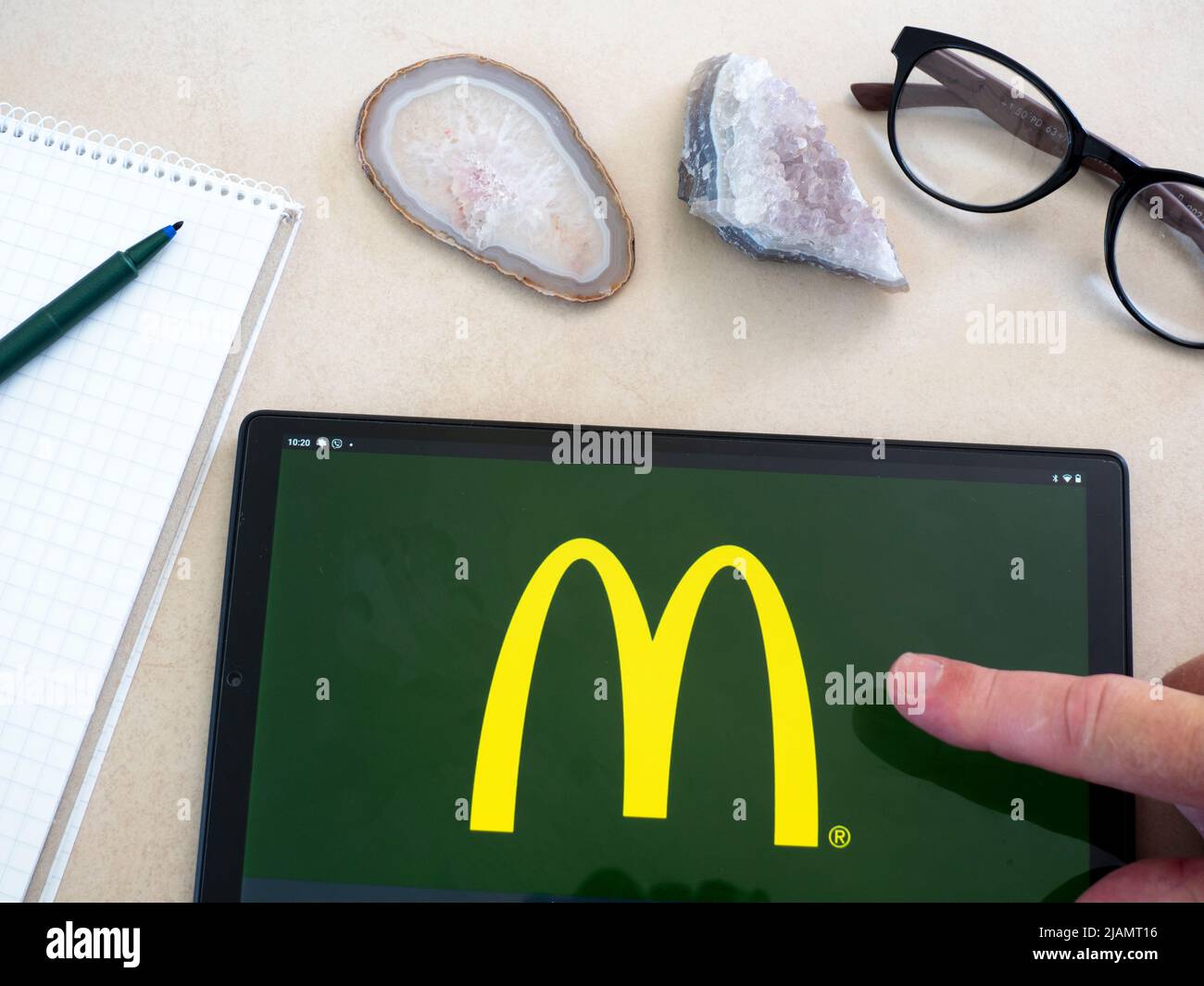 In this photo illustration, McDonald’s Corporation logo seen displayed ...
