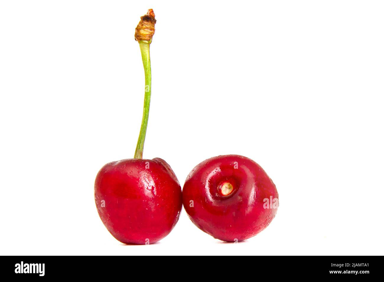 Fresh cherry fruit isolated on a white background Stock Photo - Alamy