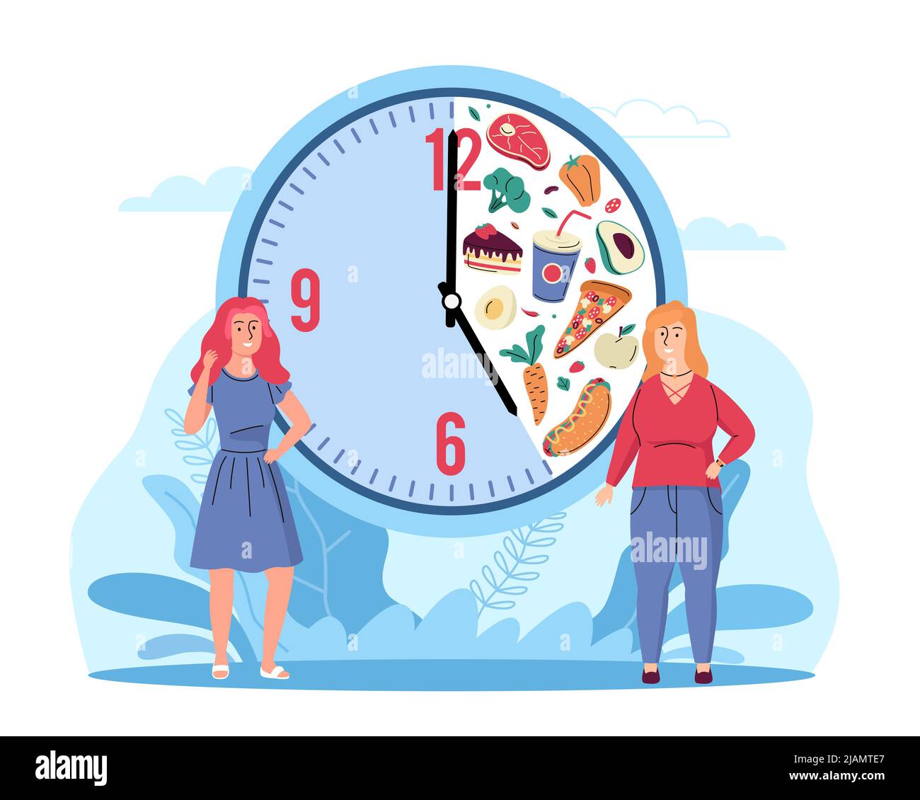 Interval fasting. Balanced diet for weight loss, thin and fat women ...