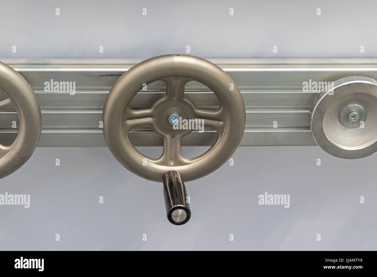 Cast Iron Metal Spooked Hand Wheel Rotating Turning Stock Photo - Alamy