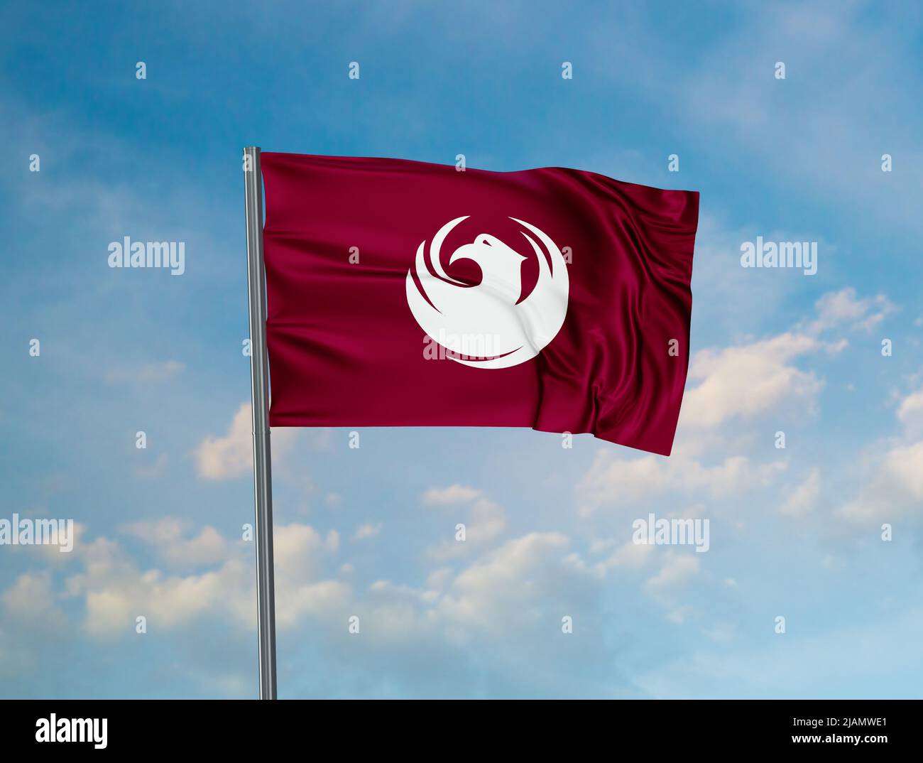 Phoenix city US flag waving in the wind on sky background Stock Photo ...