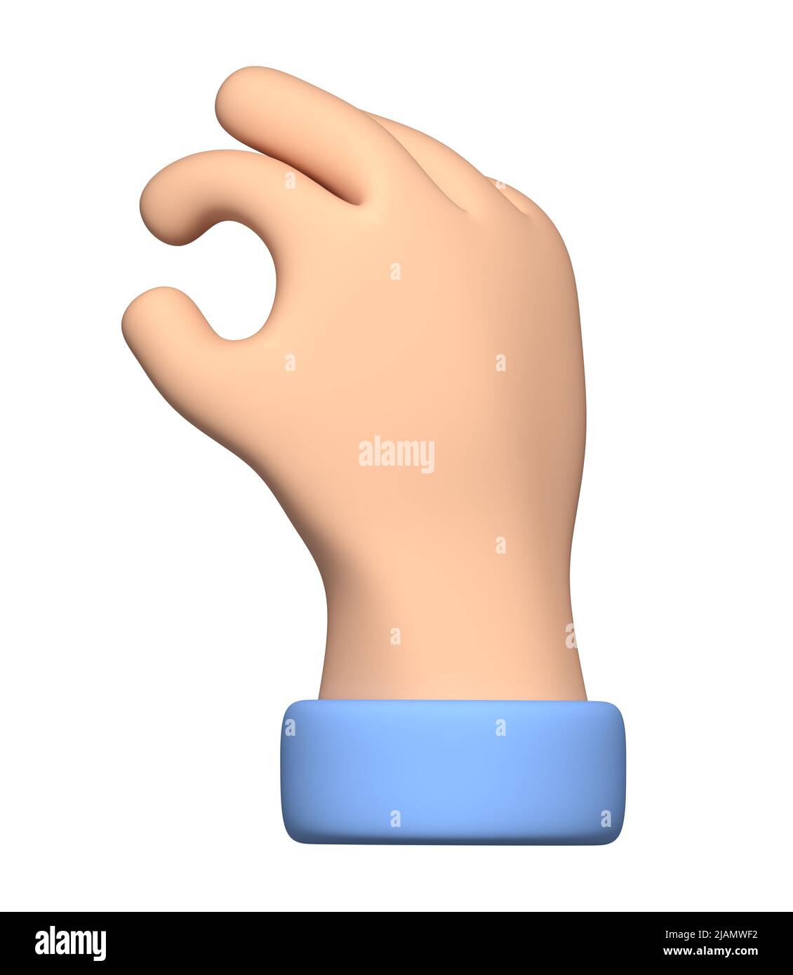OK hand gesture - modern realistic colorful 3d icon Stock Photo - Alamy