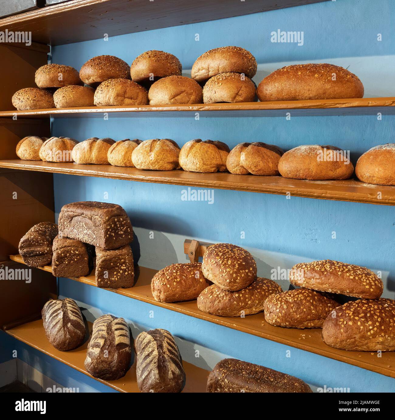 bread and different types of bakery products Stock Photo - Alamy