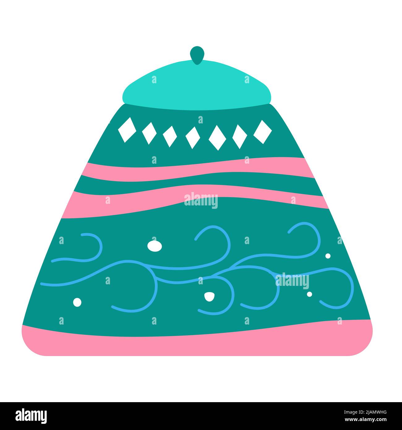 Decorative dishes with a lid - modern flat design style single isolated ...