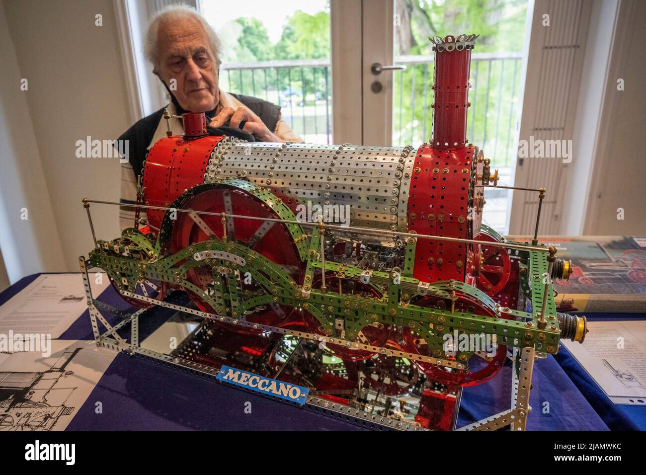 London, UK. 31st May, 2022. A member of the West London Meccano society ...