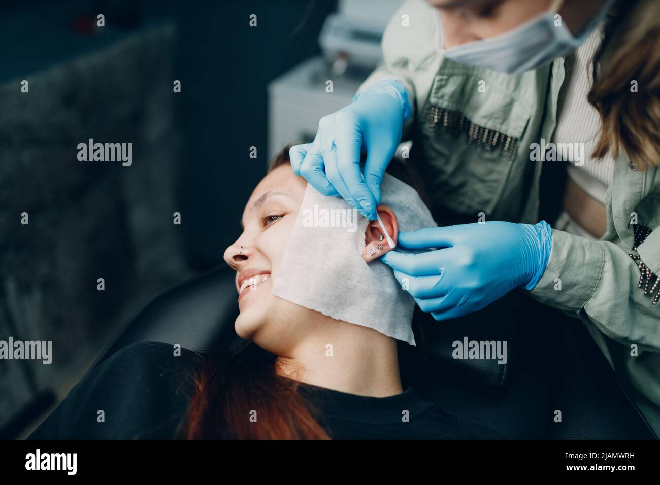 Pierce pierced piercing piercings female woman hi-res stock photography ...