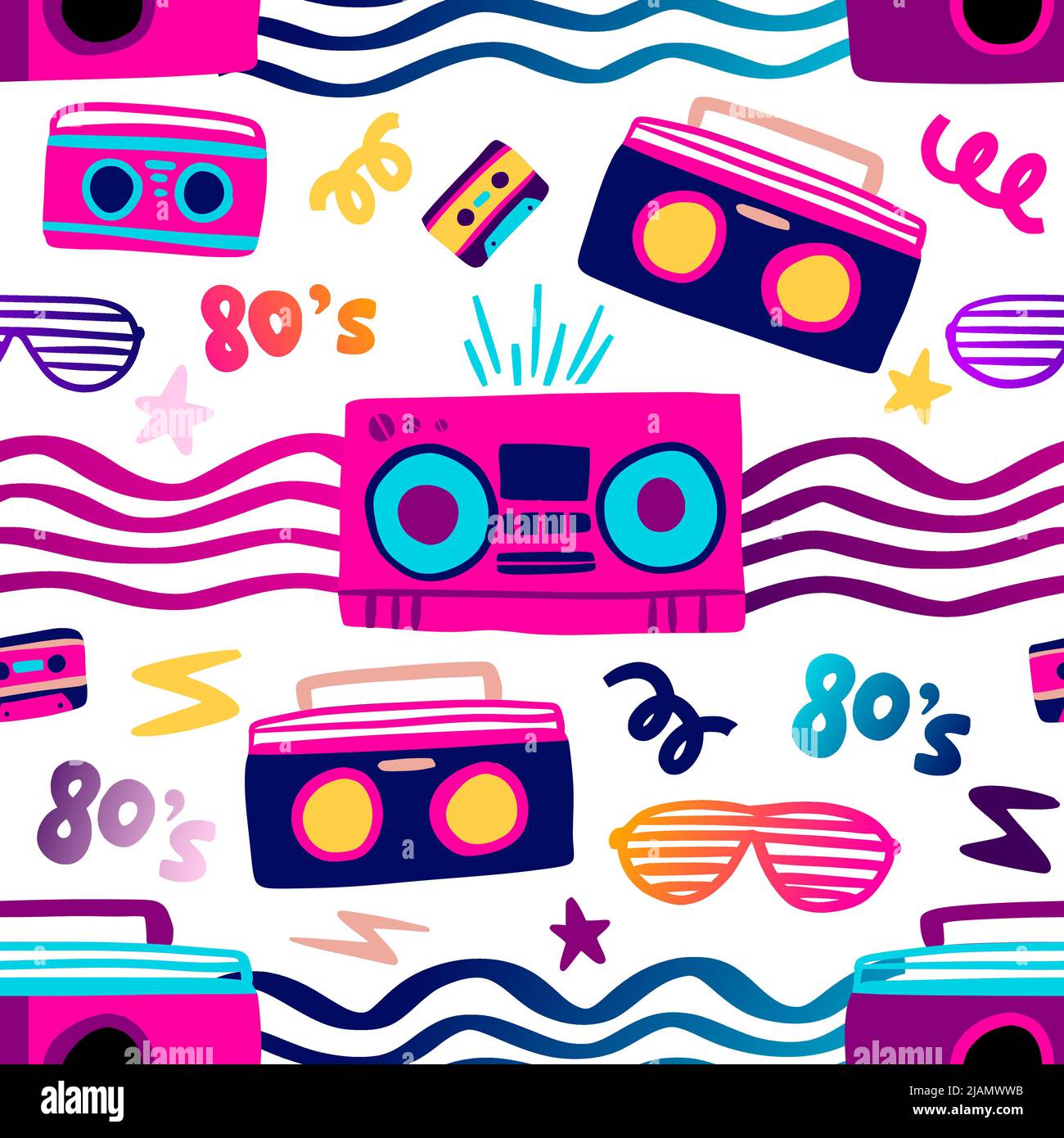 Radio cassette 80s vector hi-res stock photography and images - Alamy