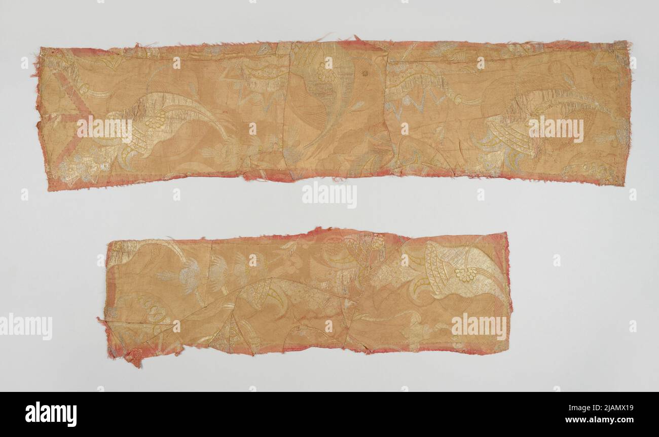 Fragments of silk fabric with a bizarre pattern unknown Stock Photo - Alamy