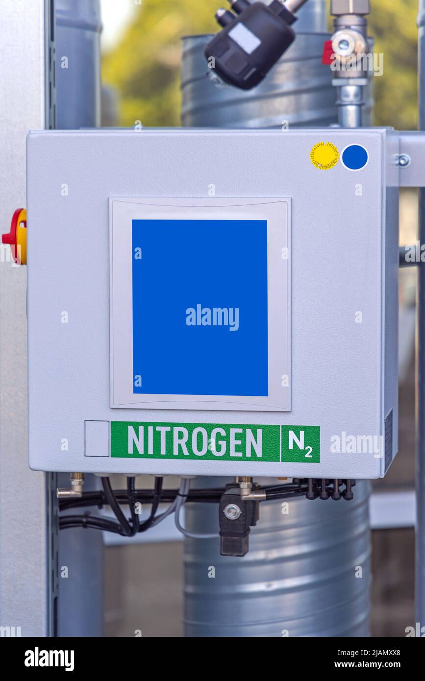 Control Unit at Nitrogen Gas Element Generator Device Industry Stock ...