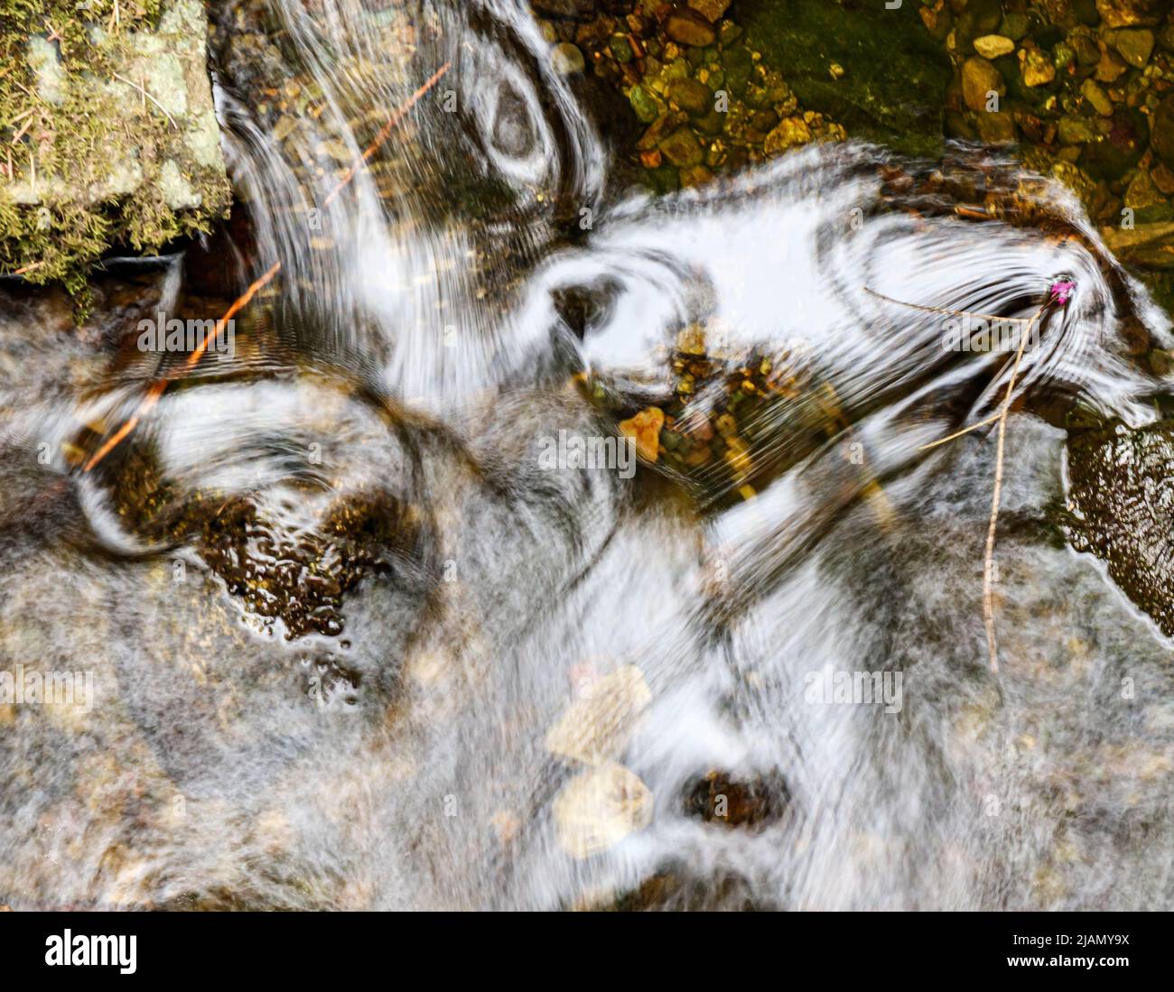 An abstract image with neutral tones. Rushing water with soft texture ...