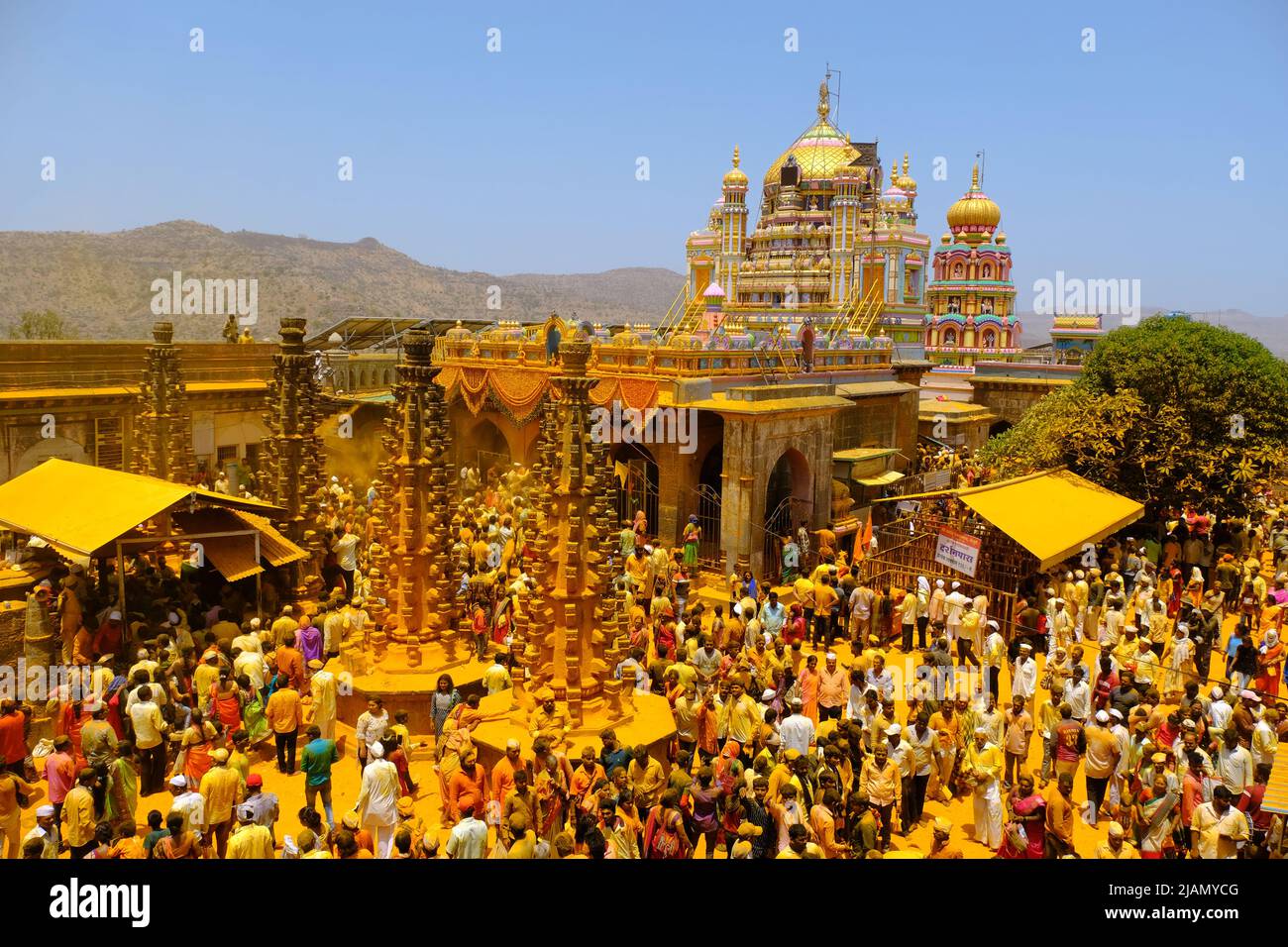 Jejuri, Maharashtra, India- May 29, 2022, Hindu devotees gather to ...