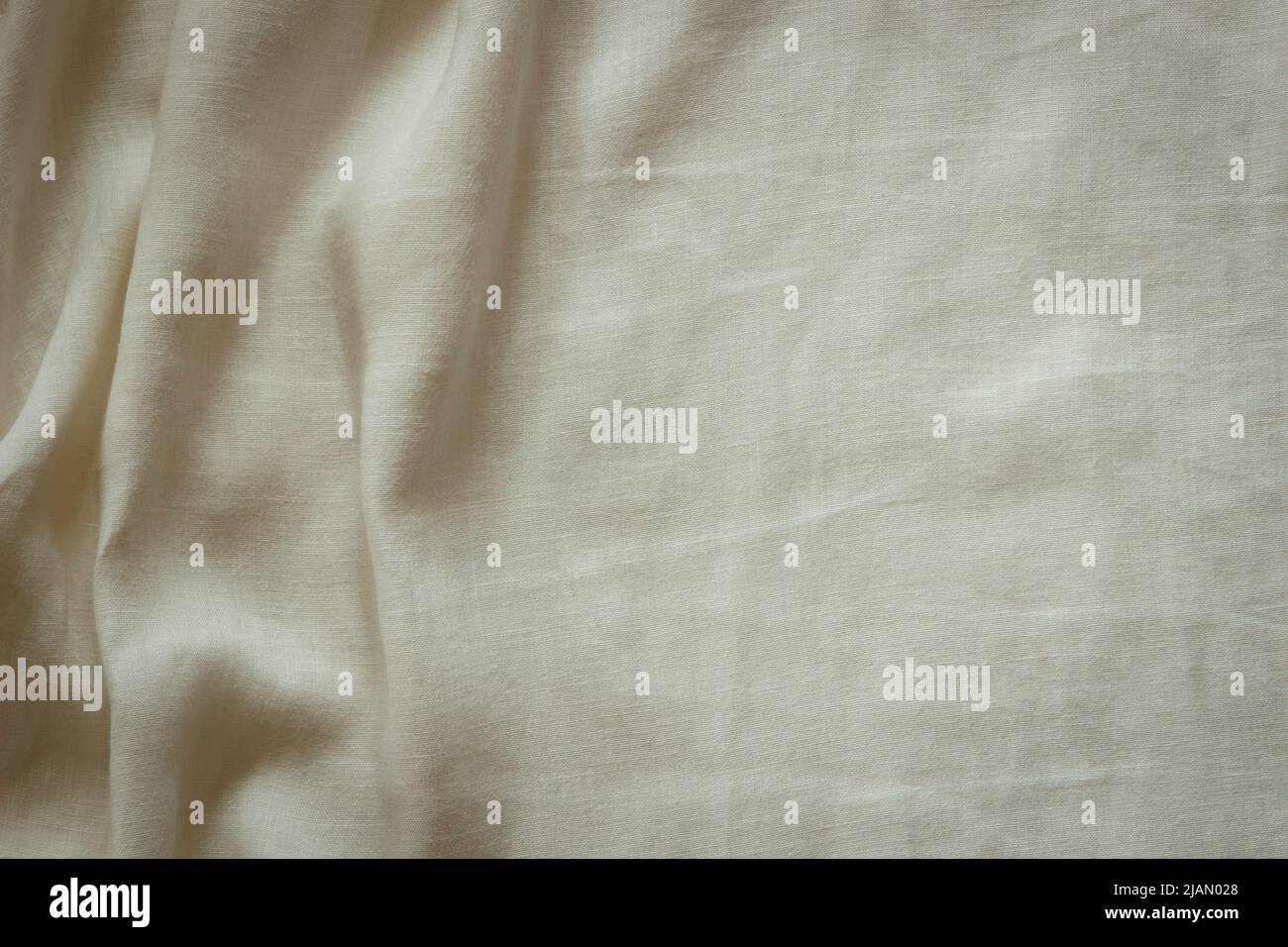 White crumpled linen fabric texture background. Natural linen organic ...