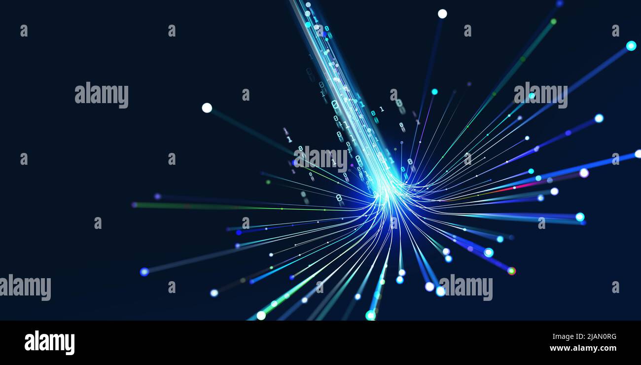 Wireless data transmission, high speed internet. Information flow in ...