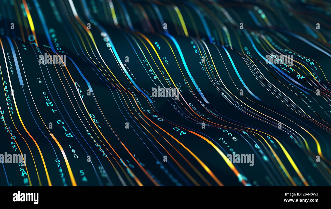 Big data flow, information field of innovation, digital cyber wave, coded information, current ...