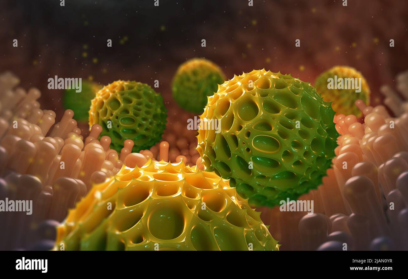 Viral infection. Allergy. Allergic reaction. Mucosal irritation. Pollen ...