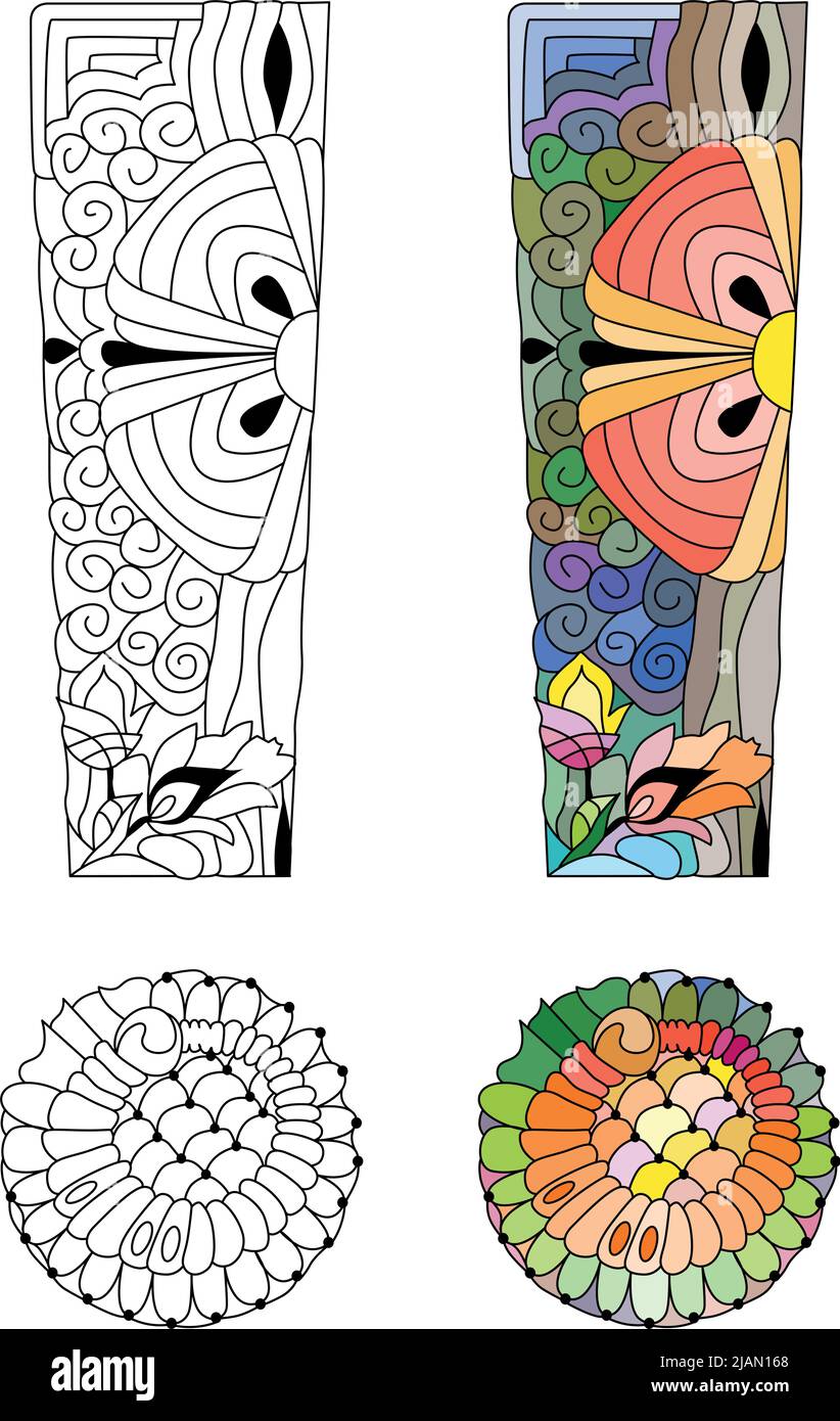 Zentangle stylized alphabet - Exclamation mark for coloring. Vector ...