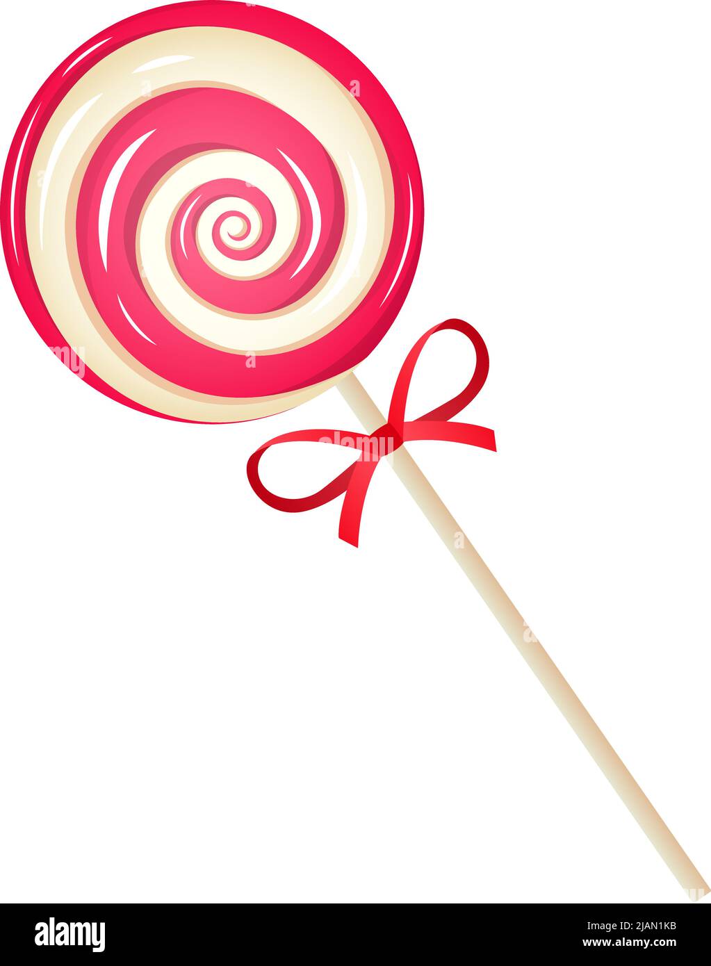 Sweet candy on stick. Realistic round swirl lollipop, striped delicious ...